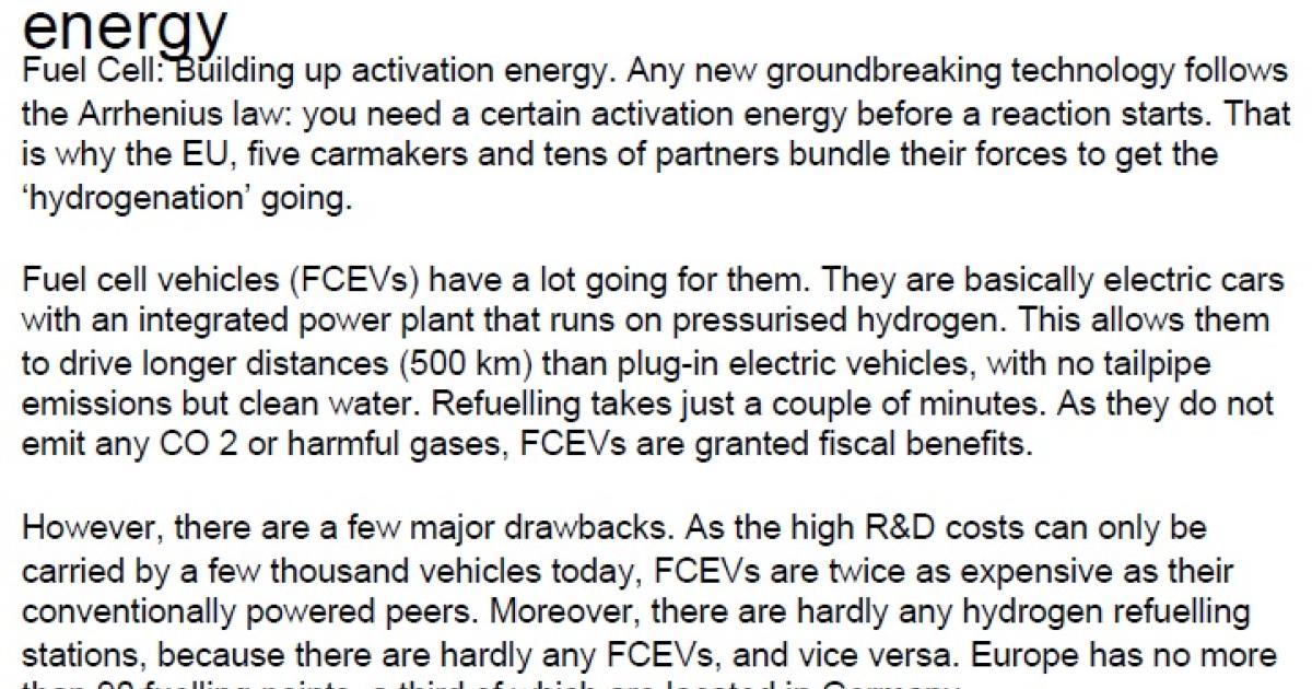 Fuel Cell: Building up activation energy - Clean Hydrogen Partnership